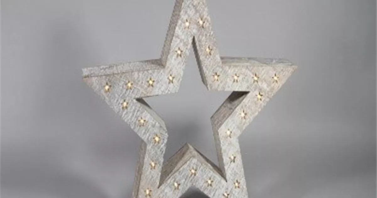 MAXPHIL living Deko-Holzstern mit LED-Beleuchtung 50cm - Mauk Gartenwelt