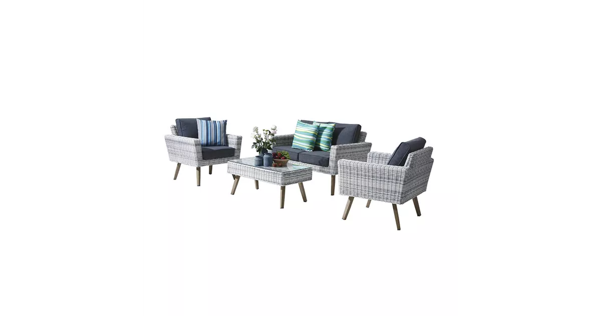 MAXPHIL living Geflecht Alma Loungegruppe 4-teilig - Mauk Gartenwelt