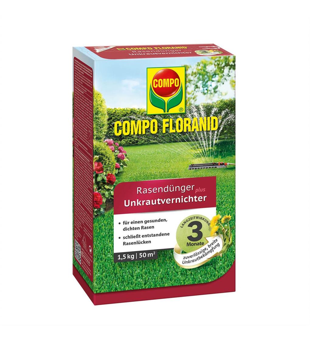 Compo Floranid Rasendünger mit Unkrautvernichter 1,5kg für 50qm - Mauk ...