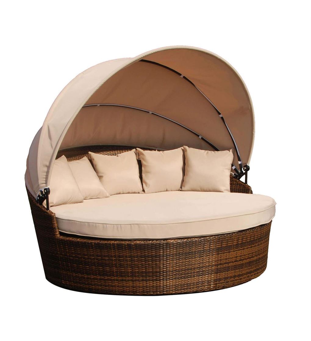 MAXPHIL living Ruhebett Daybed Eden mit Sonnendach - Braun - Mauk ...